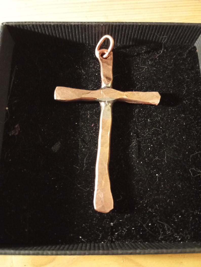 Handmade Solid Hammered Copper Cross Pendant - Etsy