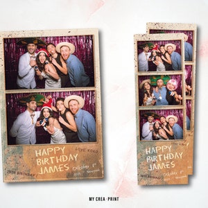 Rustic Birthday Photo Booth Template: Orange Brown Design (digital ...
