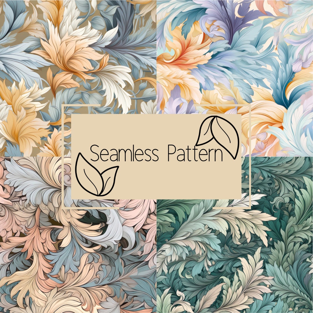 William Morris Style Pattern | Digital Paper | Seamless Pattern ...