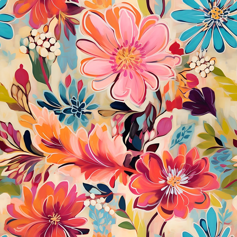 Floral Seamless Pattern | Digital Paper | Seamless Pattern | Repeating ...