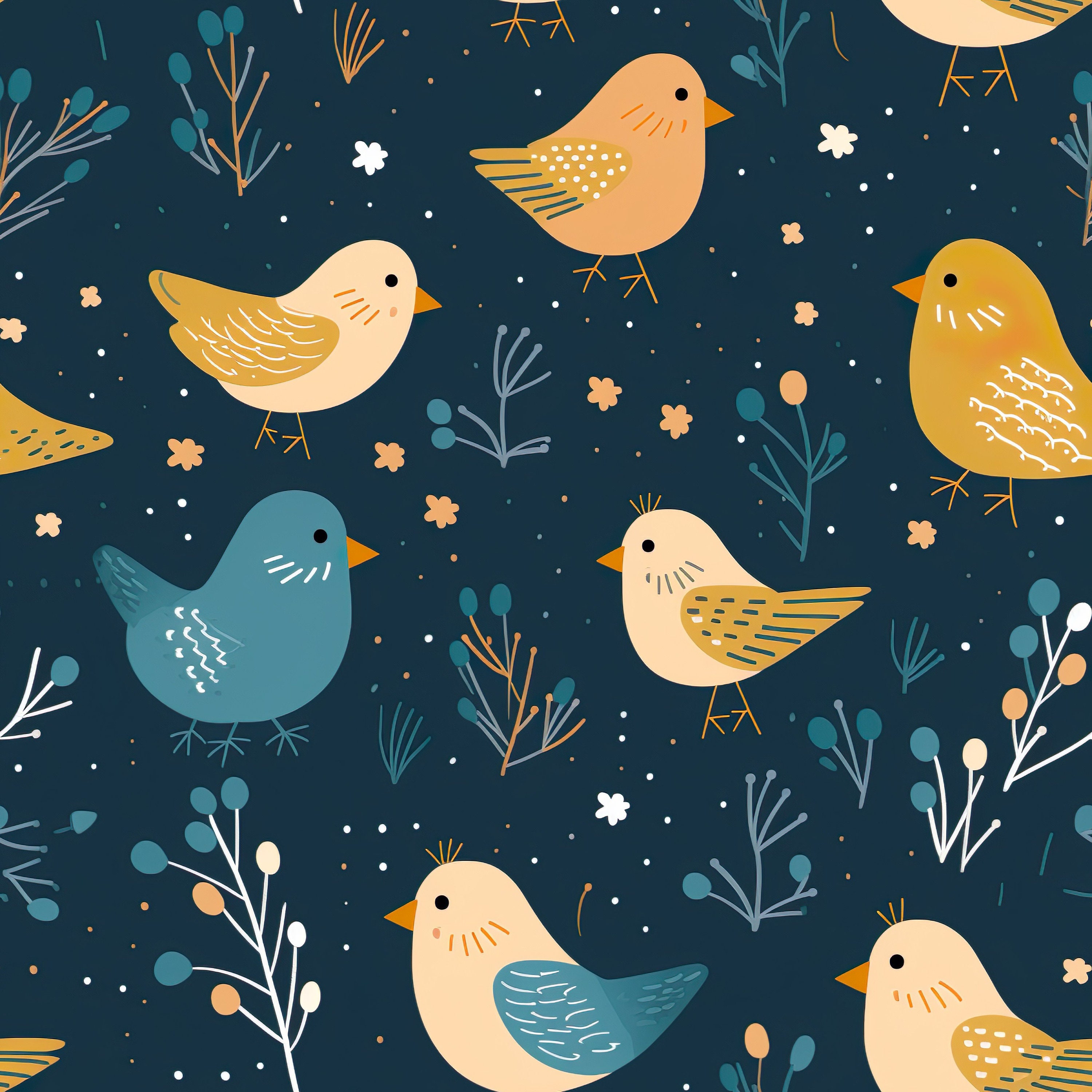 Bird Seamless Pattern Digital Paper Seamless Pattern Repeating Pattern Commercial Use Digital ...