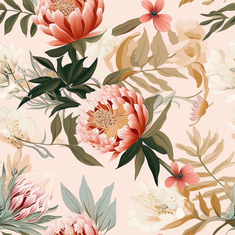 Australian Native Floral Seamless Pattern | Commercial Use (digital ...
