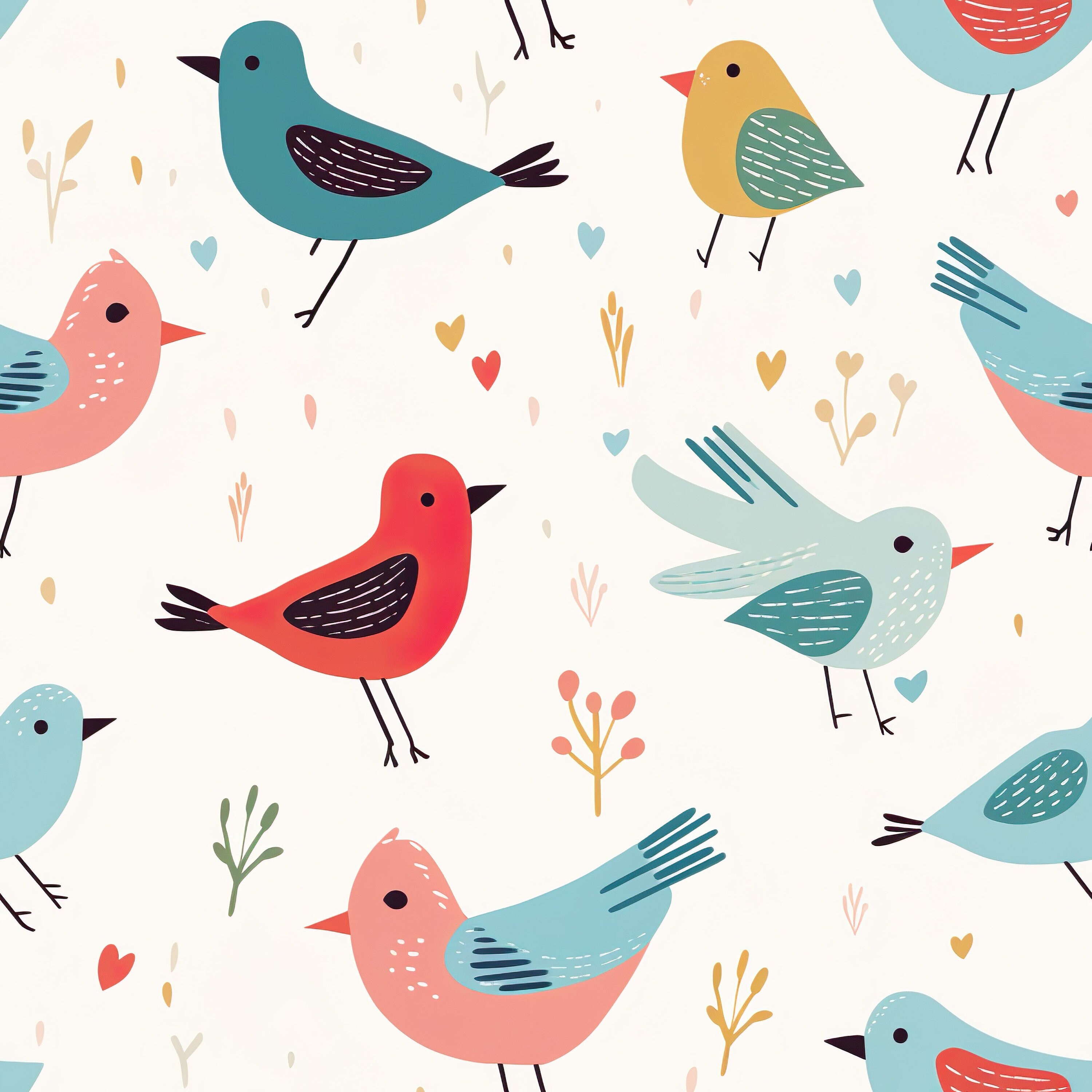 Bird Seamless Pattern Digital Paper Seamless Pattern Repeating Pattern Commercial Use Digital ...