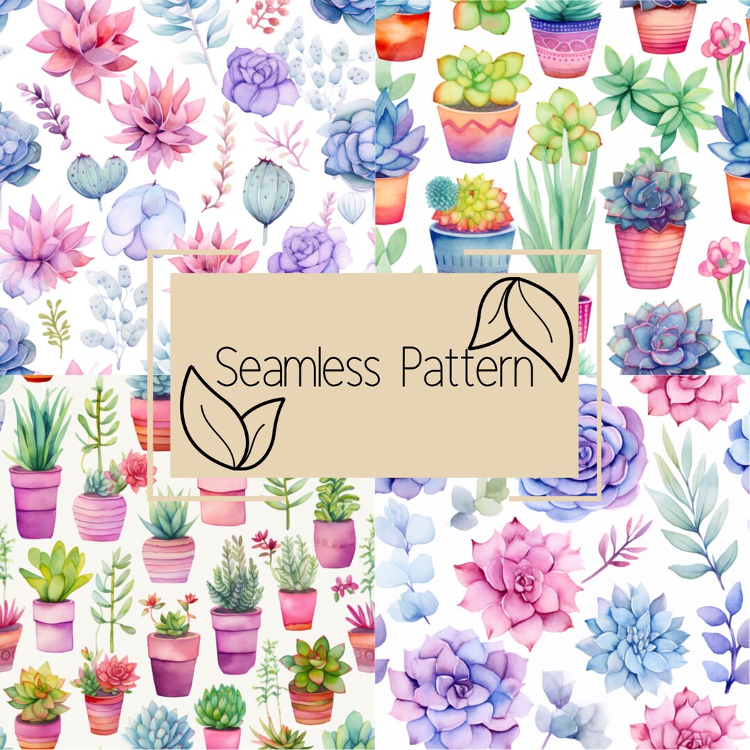 Succulent Seamless Pattern | Digital Paper | Seamless Pattern ...