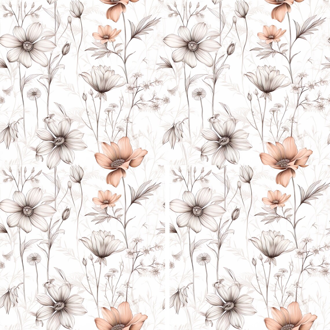 Floral Seamless Pattern | Floral Digital Paper | Seamless Pattern ...