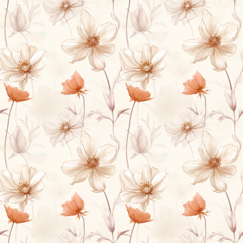 Floral Seamless Pattern | Floral Digital Paper | Seamless Pattern ...