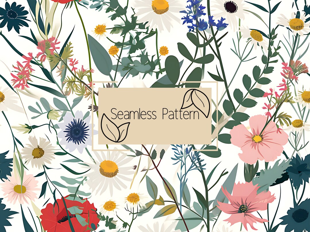Floral Seamless Pattern | Digital Paper | Wildflower Seamless Pattern ...