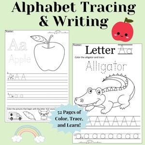 Uppercase Lowercase Letter Tracing Printable Alphabet Coloring ...