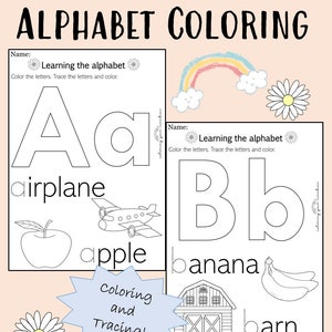 Alphabet Coloring and Letter Tracing Activity for Preschool ...