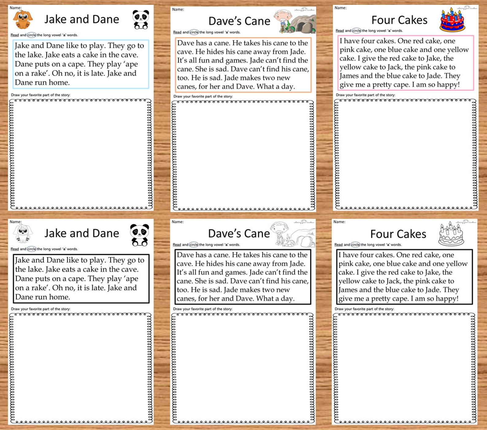 Long Vowel A Reading Comprehension Stories Long Vowel A Comprehension ...