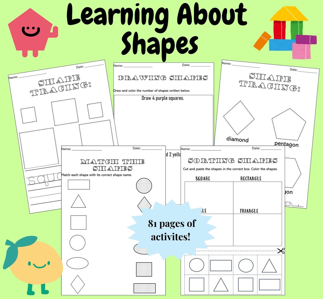 Engaging Shape Worksheets for Kindergarten and First Grade Printable ...