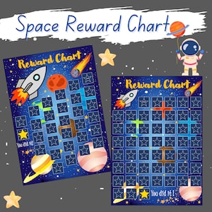 Space Themed Reward Chart L Incentive Positive Behavior Sticker Chart L ...