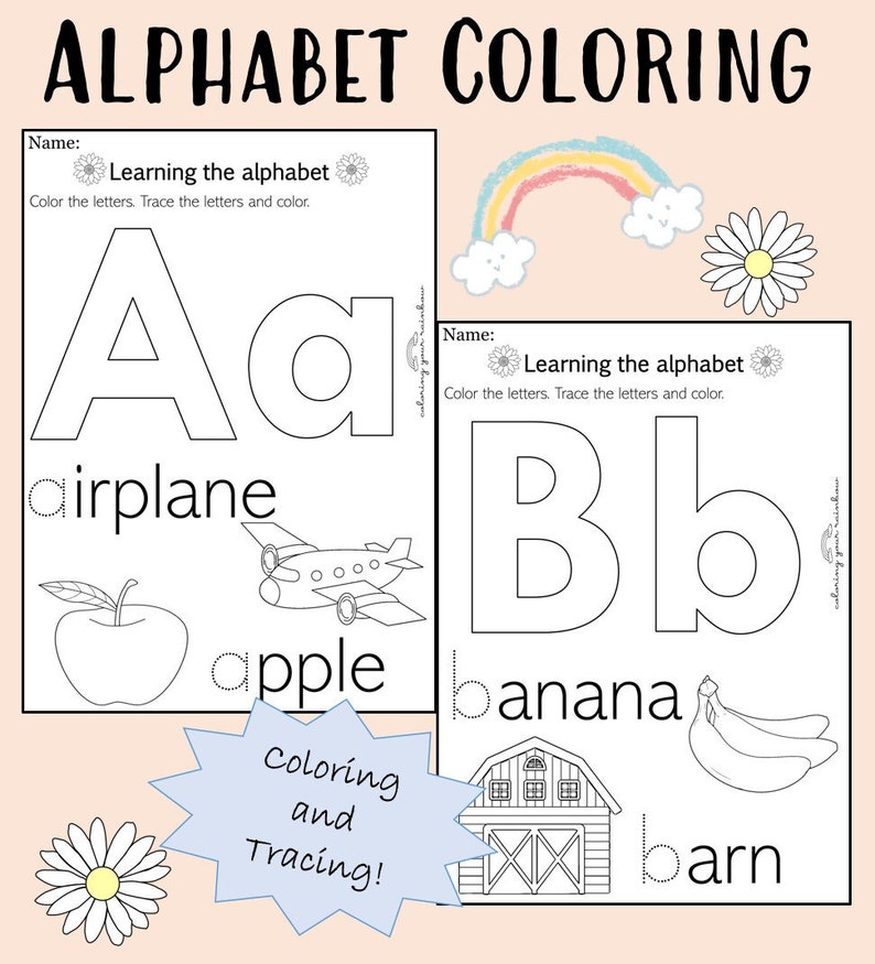 Alphabet Coloring and Letter Tracing Activity for Preschool ...
