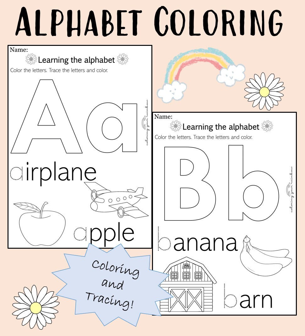Alphabet Coloring and Letter Tracing Activity for Preschool ...