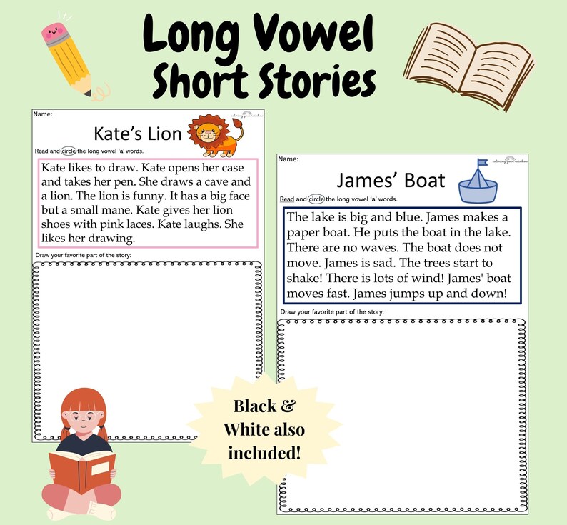 Long Vowel A Magic E Reading Comprehension Worksheets Printable Silent ...