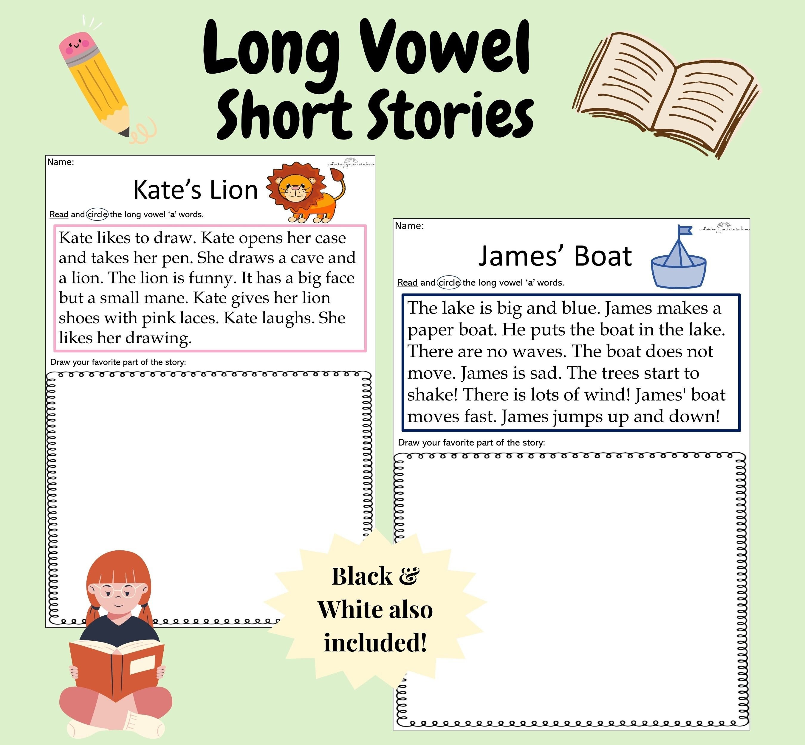 Long Vowel A Magic E Reading Comprehension Worksheets Printable Silent ...