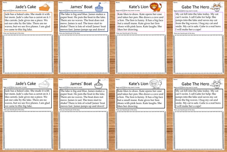 Long Vowel A Reading Comprehension Stories Long Vowel A Comprehension ...