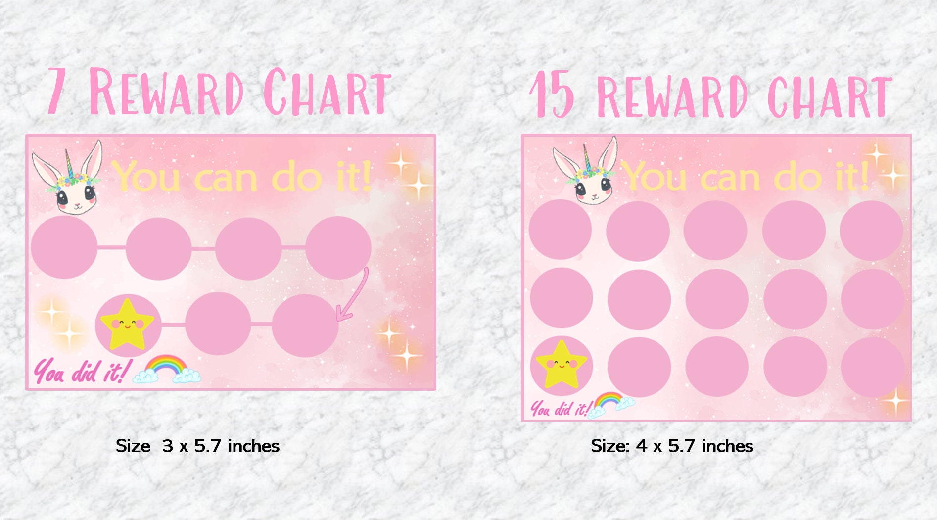 Bunny Sticker Chart for Kids Printable Rabbit Reward Chart for Good ...