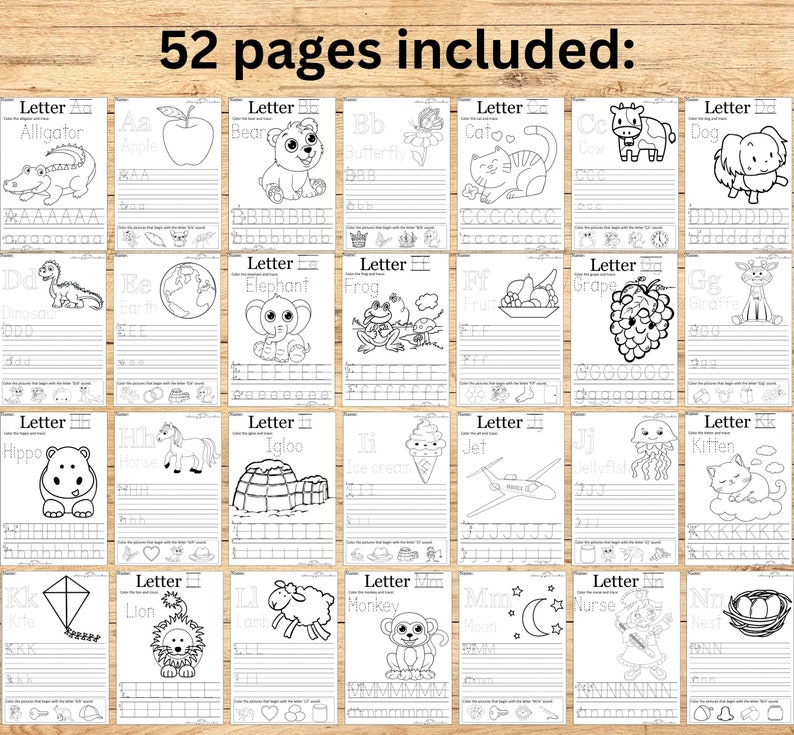 Uppercase Lowercase Letter Tracing Printable Alphabet Coloring ...