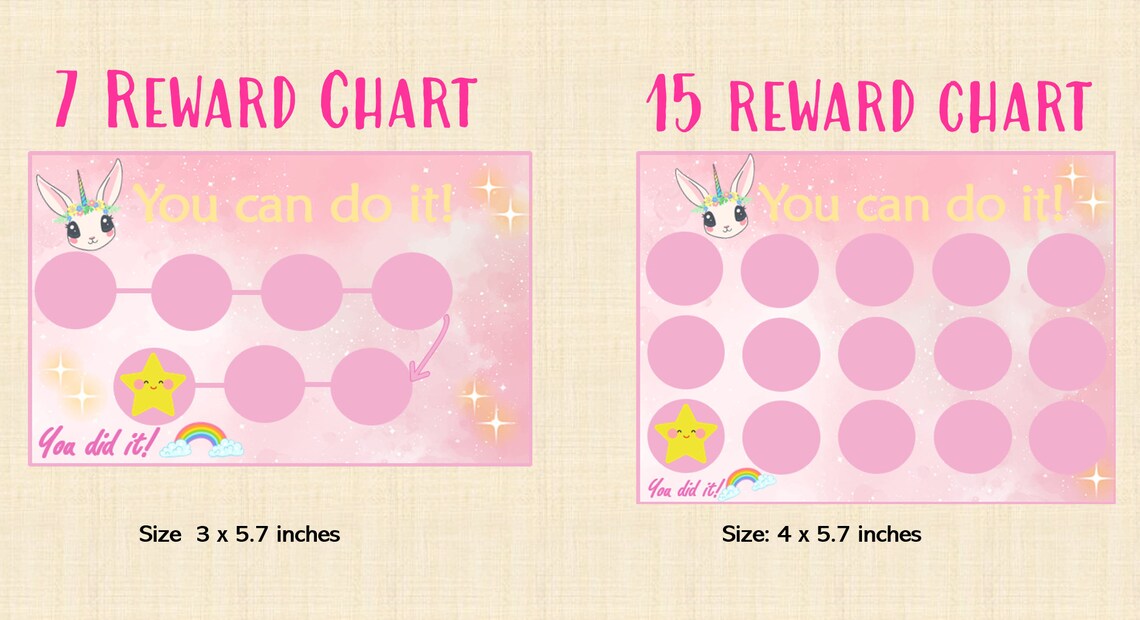 Pink Bunny Reward Chart Printable for Kids Bunny Sticker Chart for Good ...