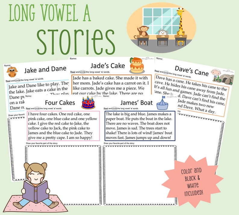 Long Vowel A Reading Comprehension Stories Long Vowel A Comprehension ...