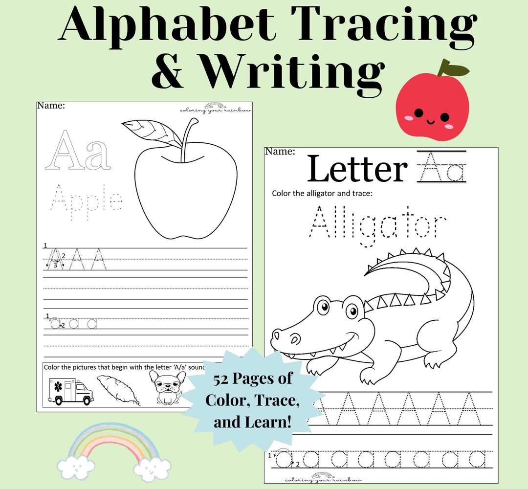 Uppercase Lowercase Letter Tracing Printable Alphabet Coloring ...
