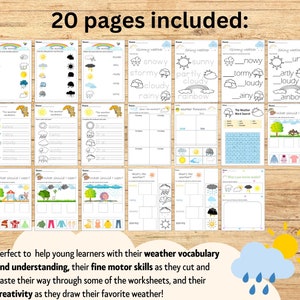 Weather Activity Worksheets Printable Weather Vocabulary Worksheets for ...