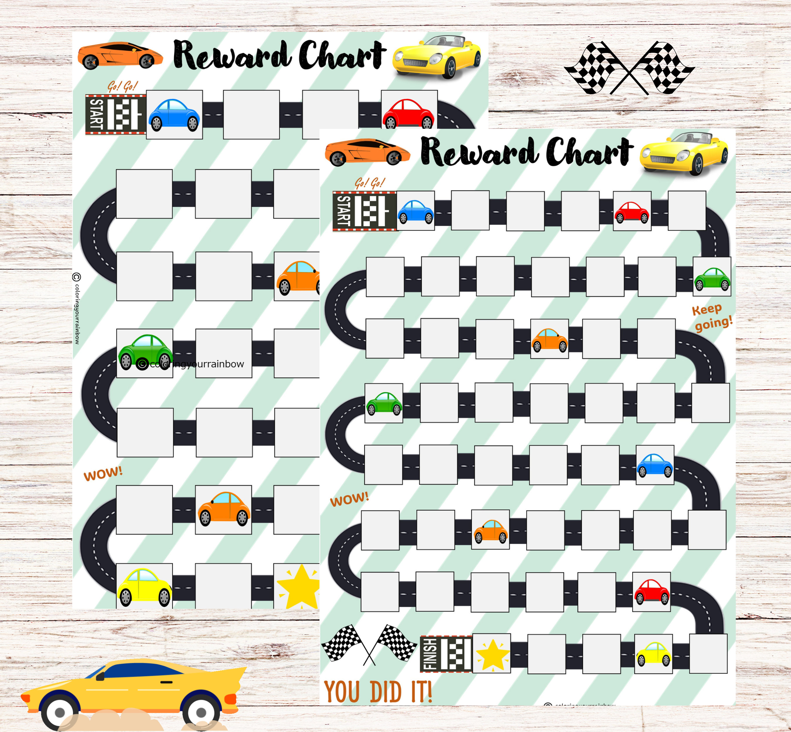 Race Car Reward Chart Printable Race Car Driver Sticker Good Behavior ...