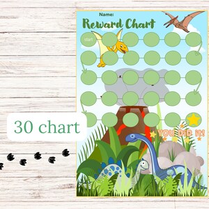Dinosaur Reward Chart Toddler Sticker Behavioral Chart for Kids ...