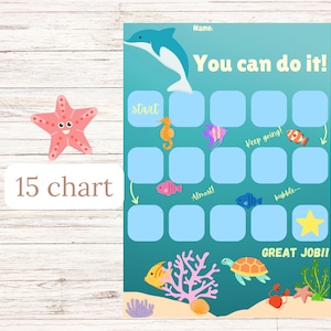 Ocean Theme Reward Chart Printable Sea Creatures Sticker Chart Potty ...