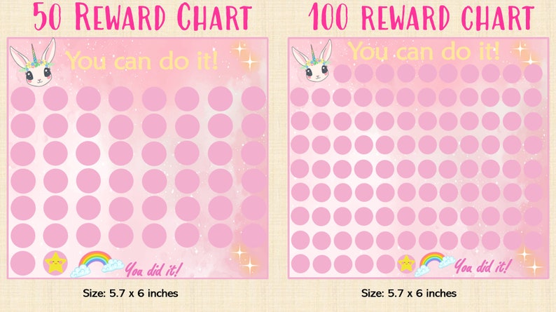 Pink Bunny Reward Chart Printable for Kids Bunny Sticker Chart for Good ...