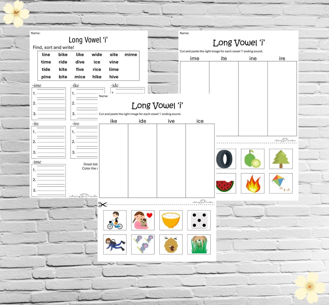 Long Vowel I Worksheet Magic E Phonics Practice Actvities Printables ...