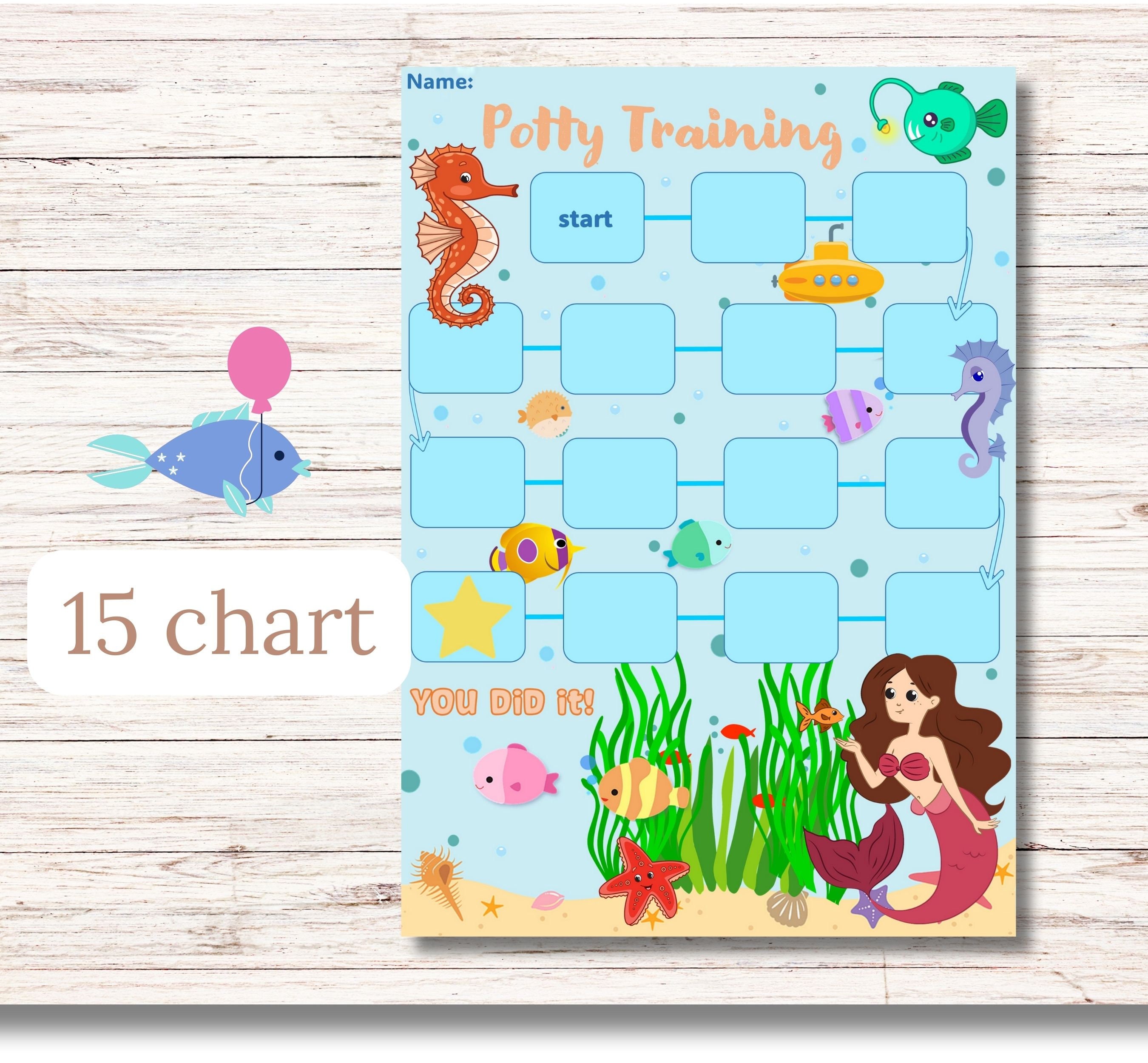 Ocean Potty Training Chart Under the Sea Printable Learning Fish Chart ...