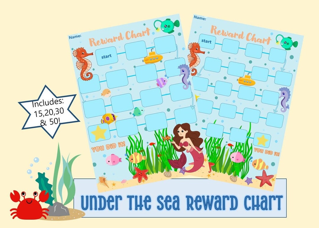Ocean Reward Chart Under the Sea Sticker Chart Printable Behavioural ...
