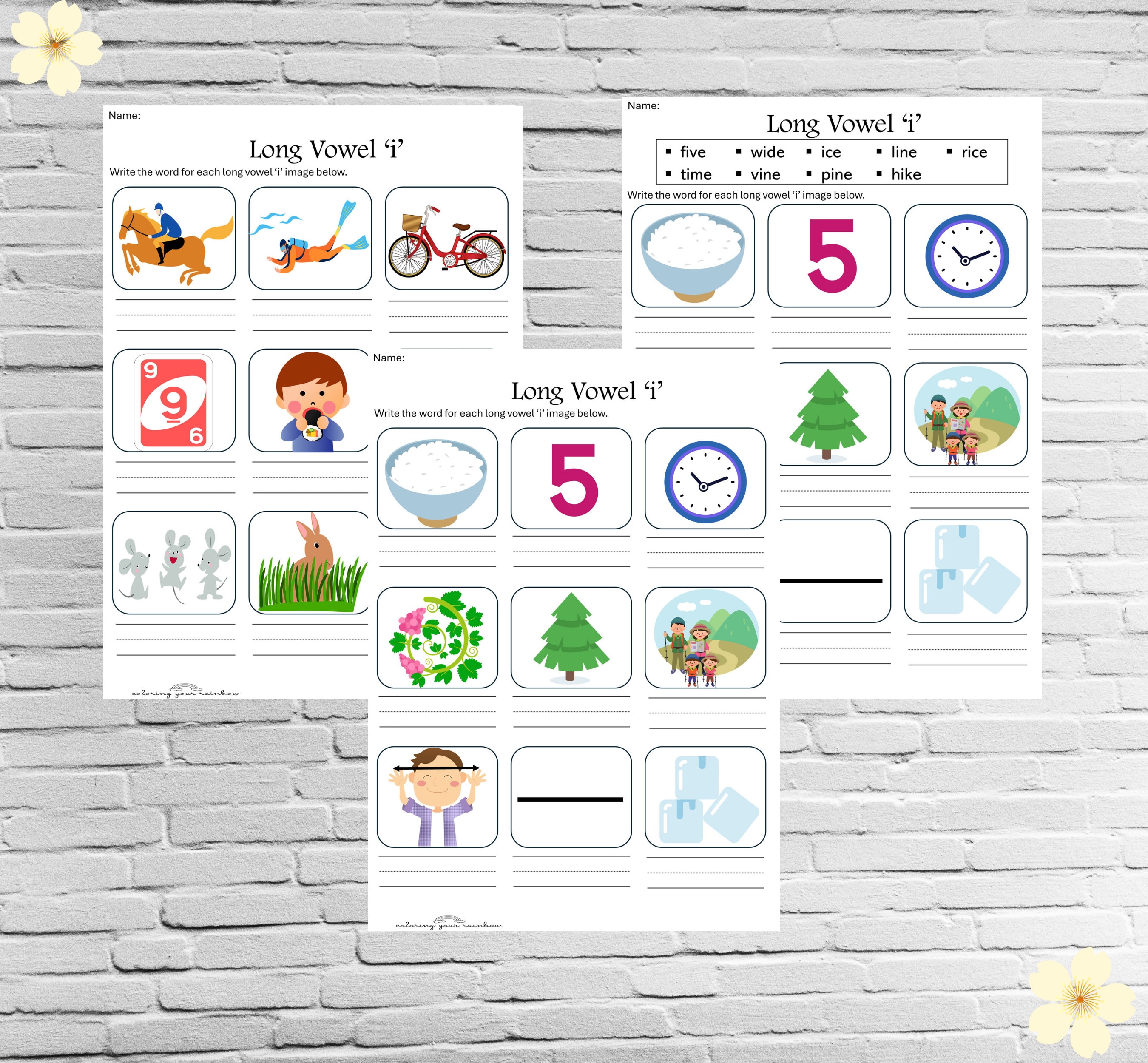 Long Vowel I Worksheet Magic E Phonics Practice Actvities Printables ...