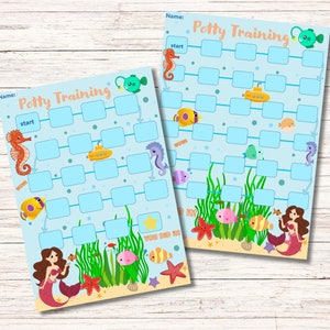 Ocean Potty Training Chart Under the Sea Printable Learning Fish Chart ...
