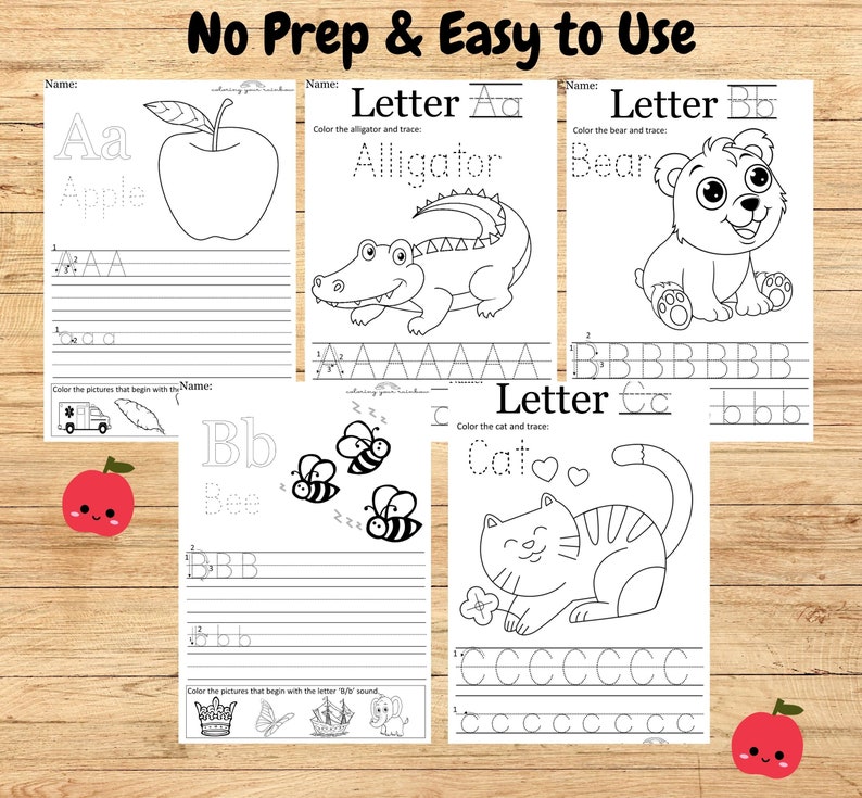 Uppercase Lowercase Letter Tracing Printable Alphabet Coloring ...