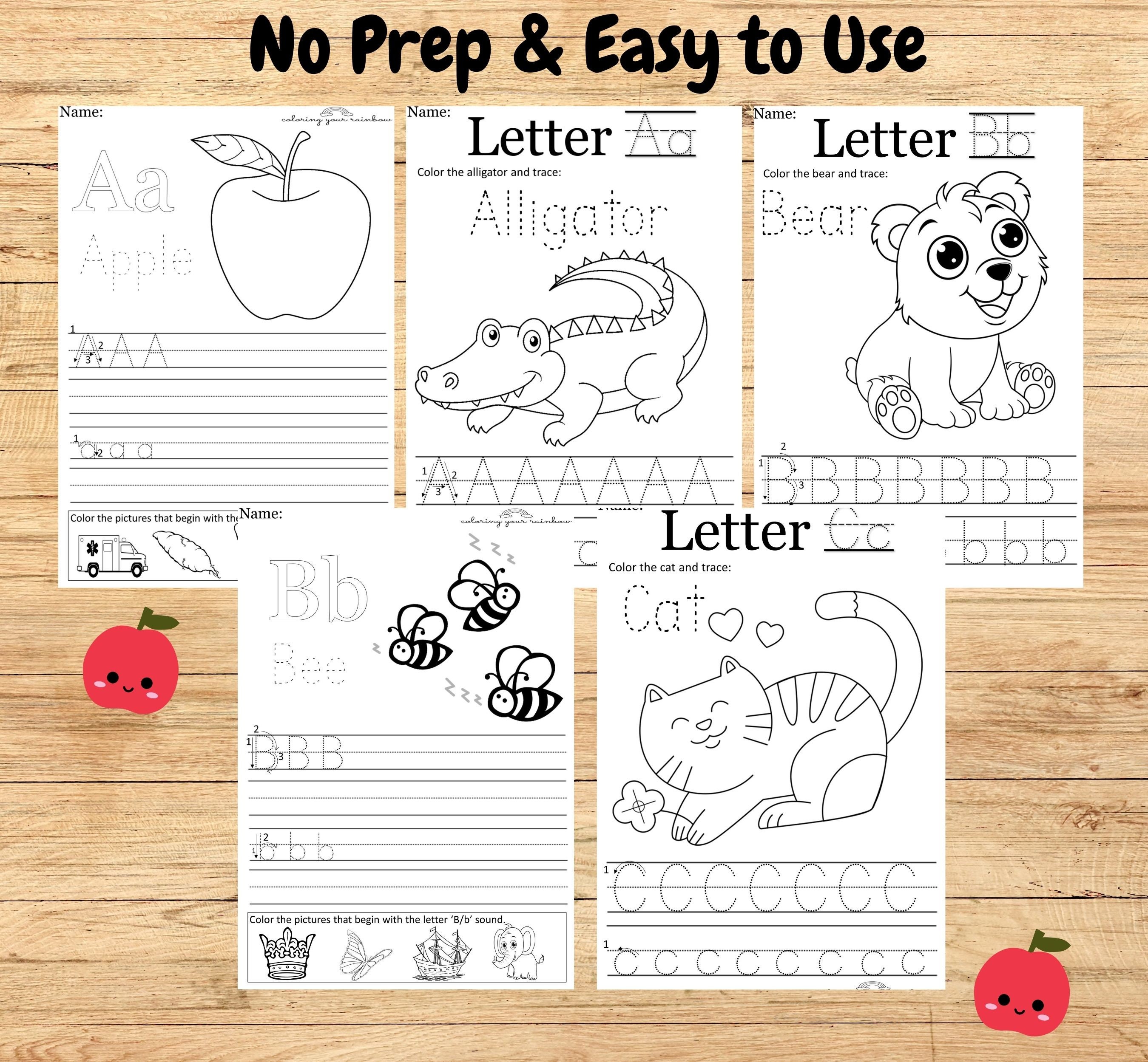 Uppercase Lowercase Letter Tracing Printable Alphabet Coloring ...