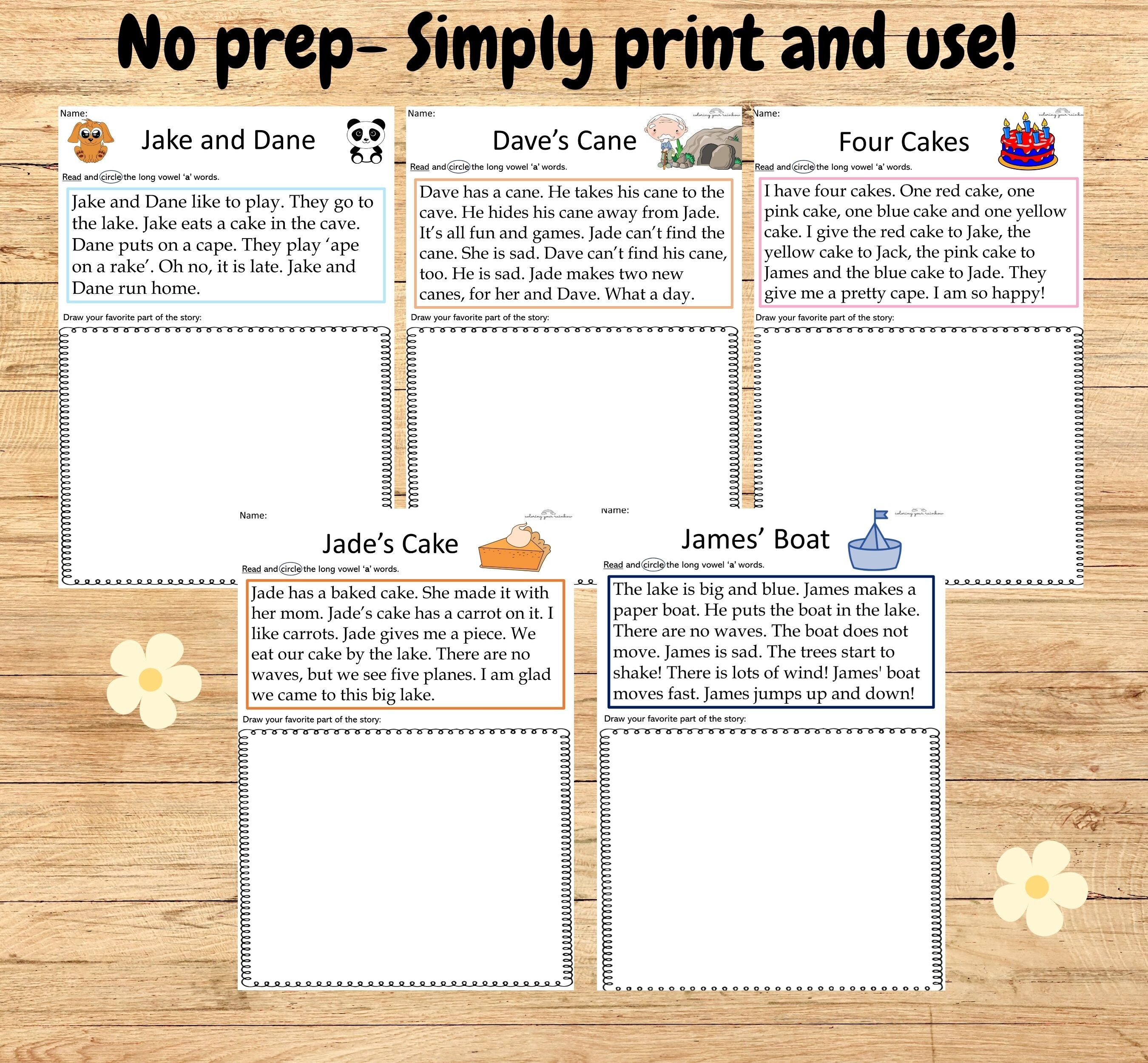 Long Vowel A Magic E Reading Comprehension Worksheets Printable Silent ...