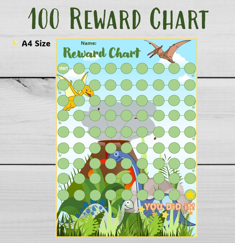 Dinosaur Sticker Chart for Good Behaviour Printable Reward Chart for ...
