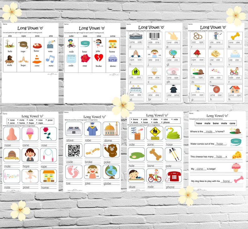 Long Vowel O Worksheets Magic E Phonics Activties Printables for ...