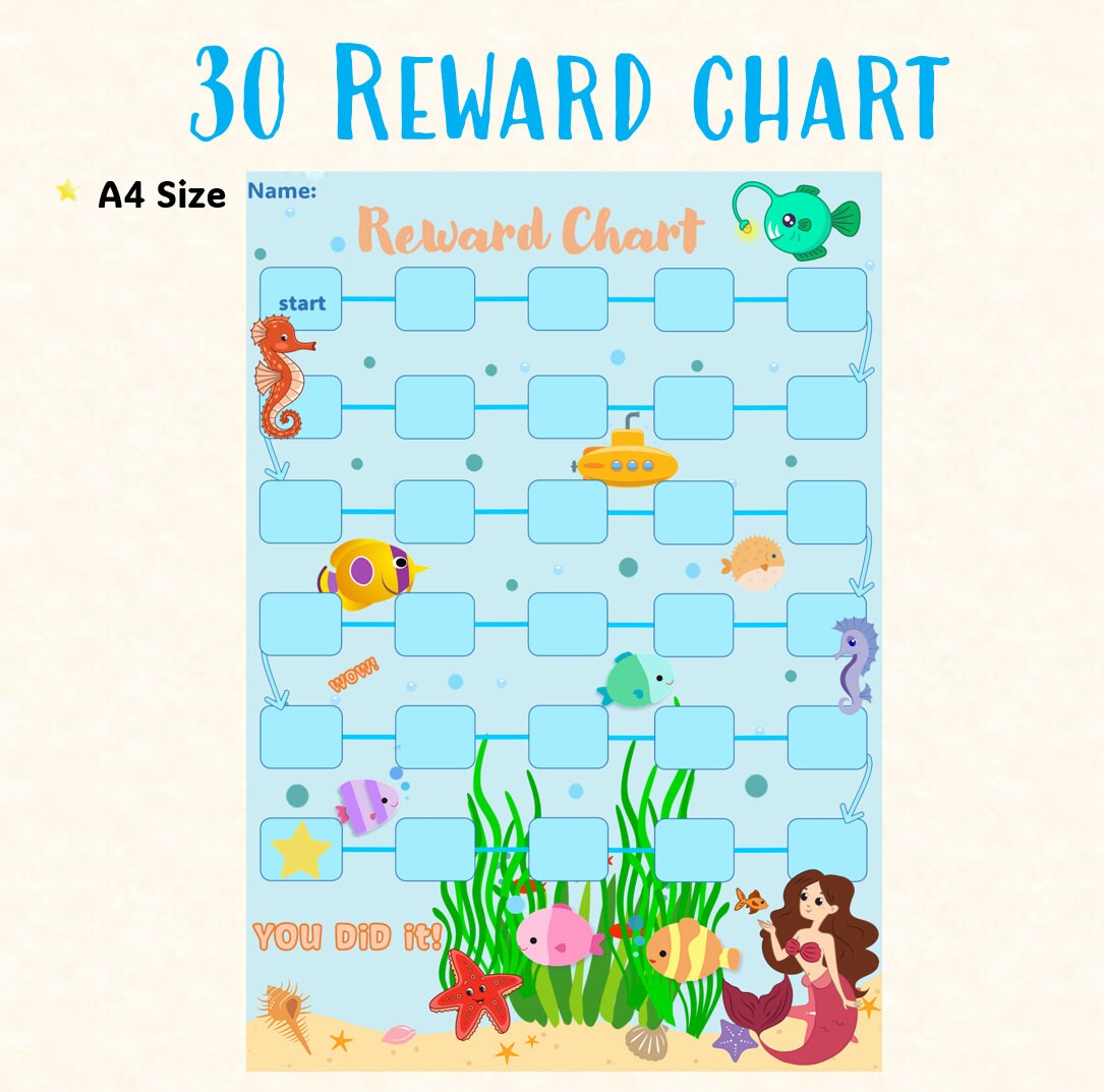 Ocean Reward Chart Under the Sea Sticker Chart Printable Behavioural ...