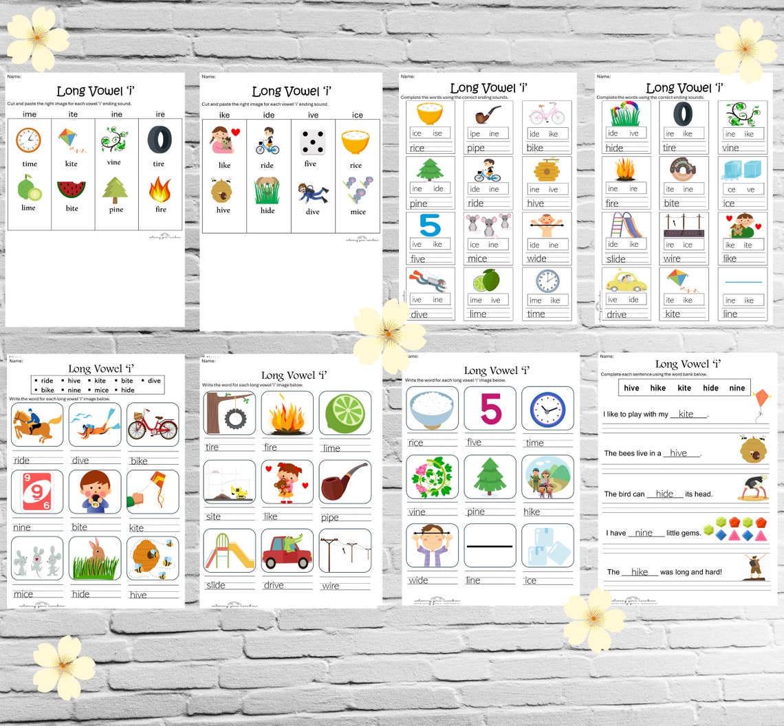 Long Vowel I Worksheet Magic E Phonics Practice Actvities Printables ...