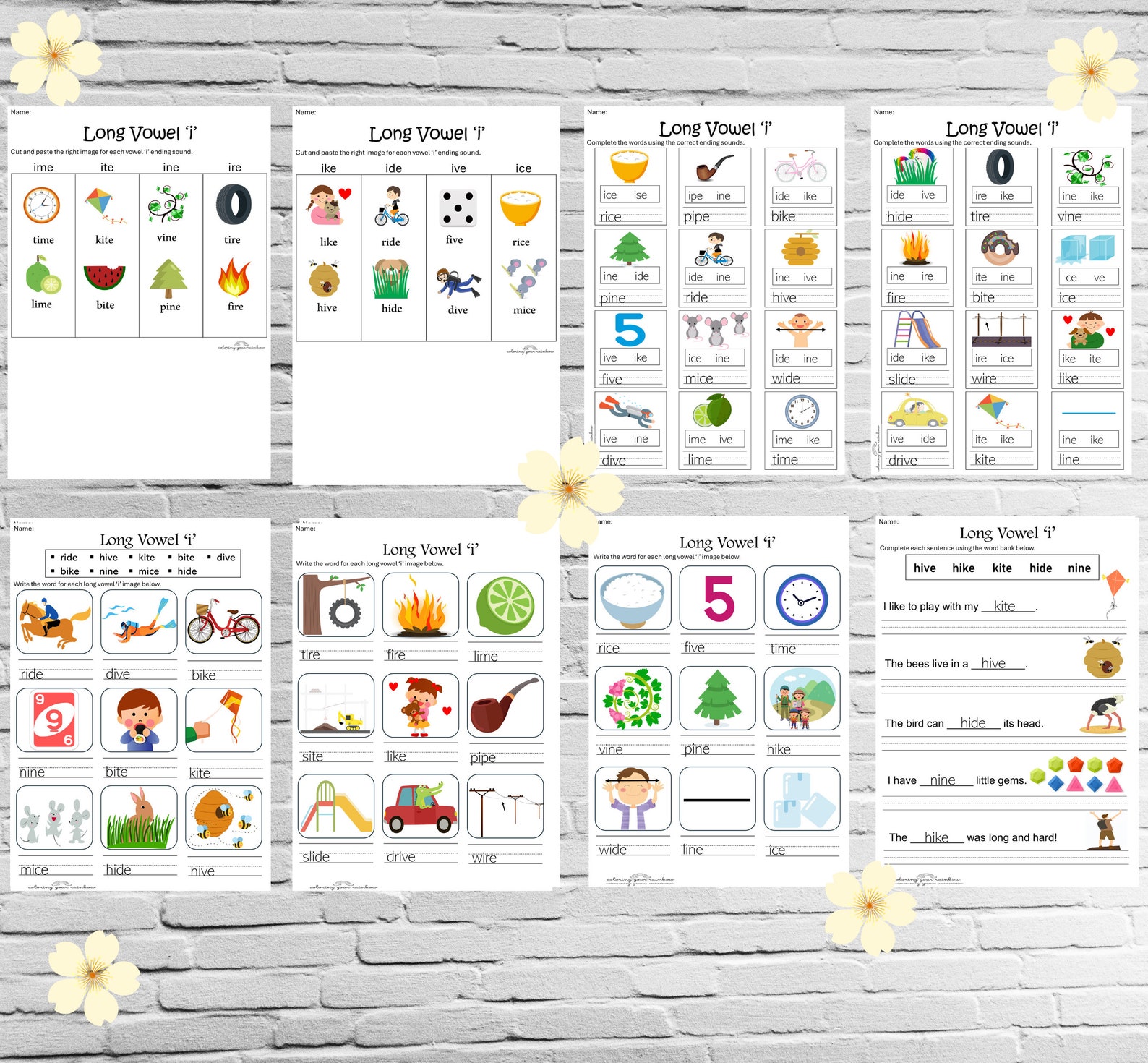 Long Vowel I Worksheet Magic E Phonics Practice Actvities Printables ...