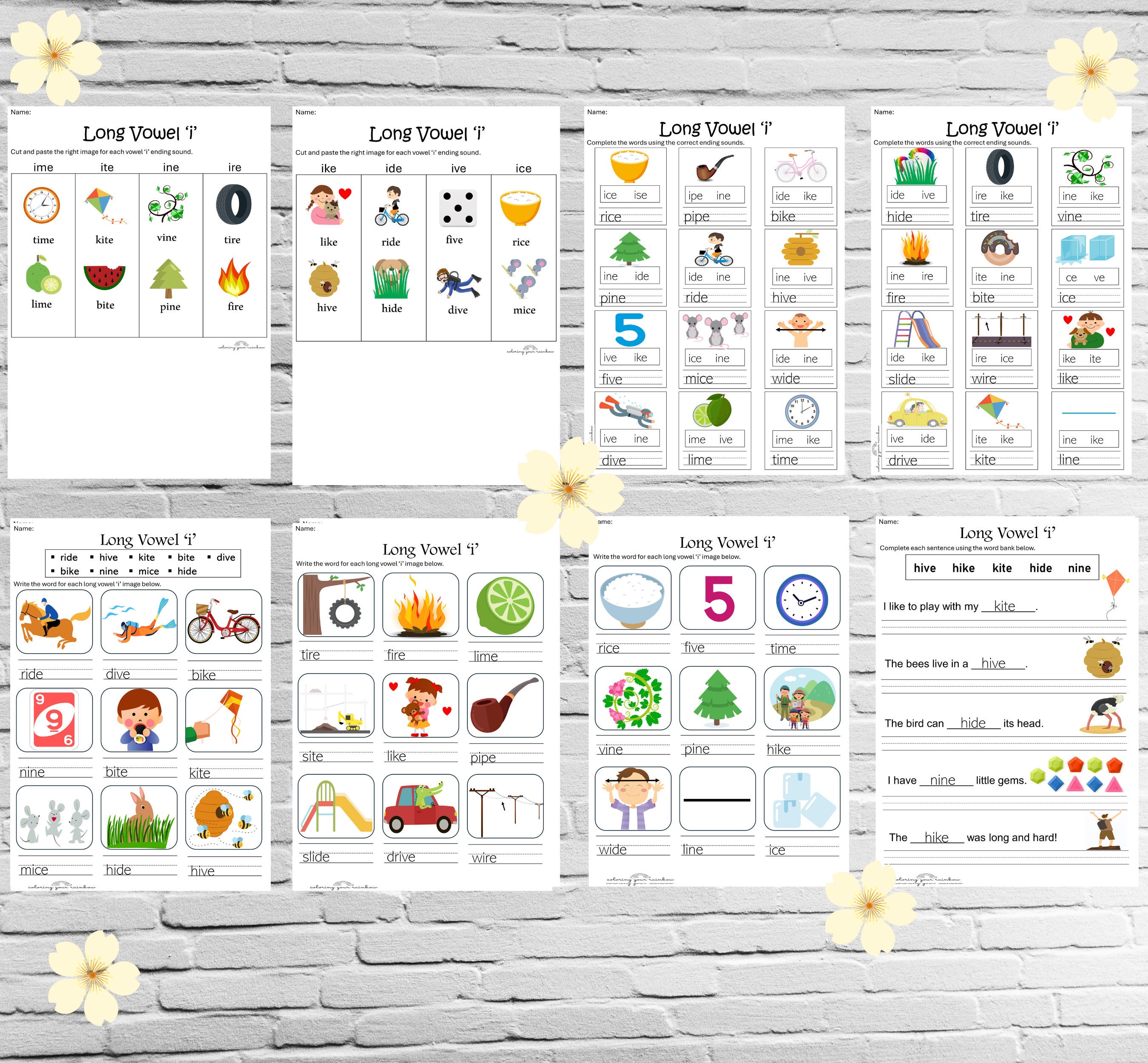 Long Vowel I Worksheet Magic E Phonics Practice Actvities Printables ...