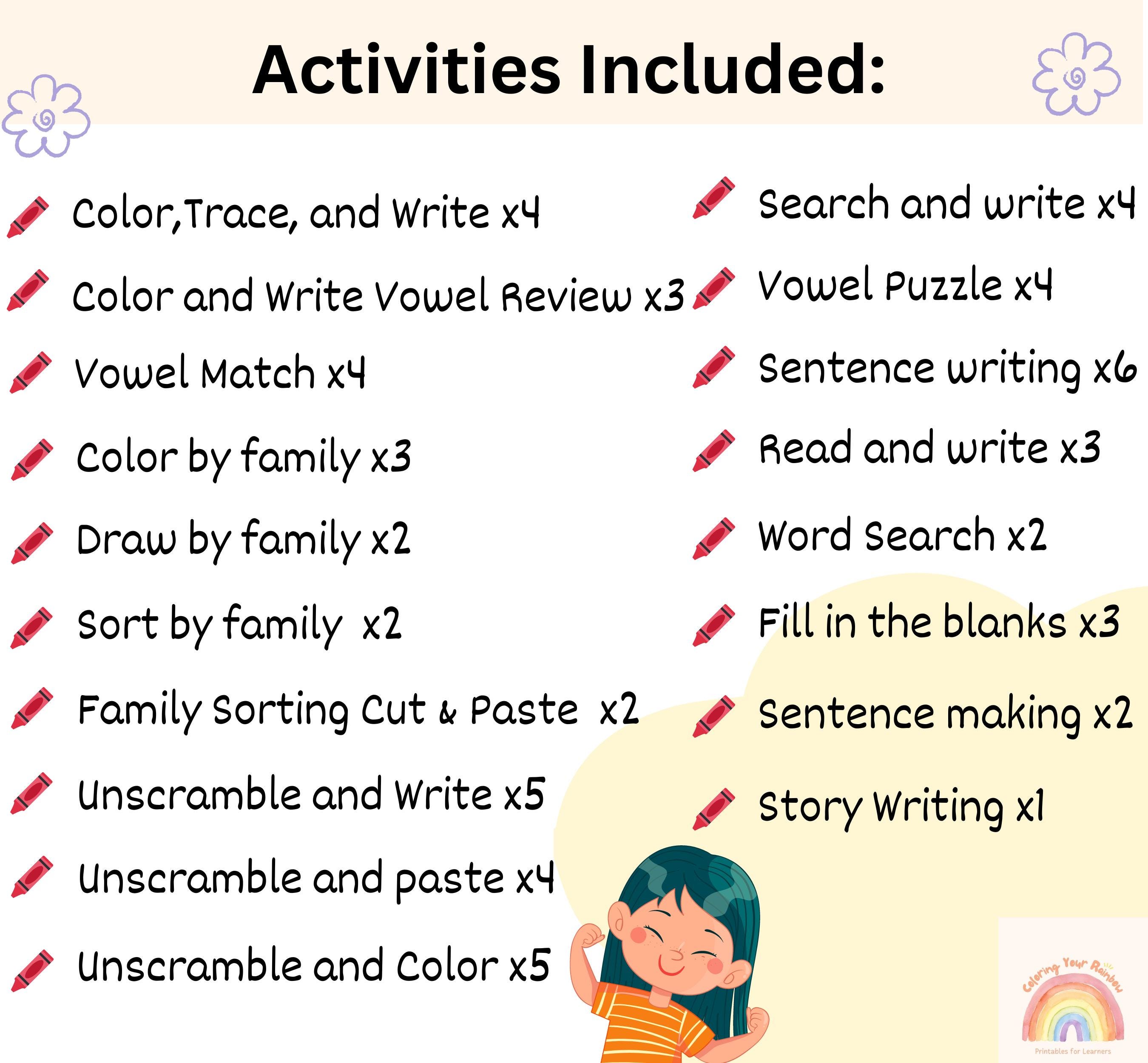 Short 'i' CVC Words L Vowel Family Activity Worksheetsl Phonics for ...