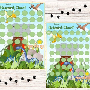 Dinosaur Reward Chart Toddler Sticker Behavioral Chart for Kids ...