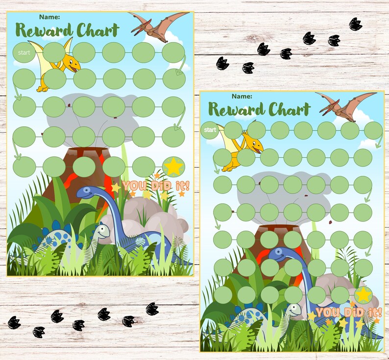 Dinosaur Reward Chart Toddler Sticker Behavioral Chart for Kids ...