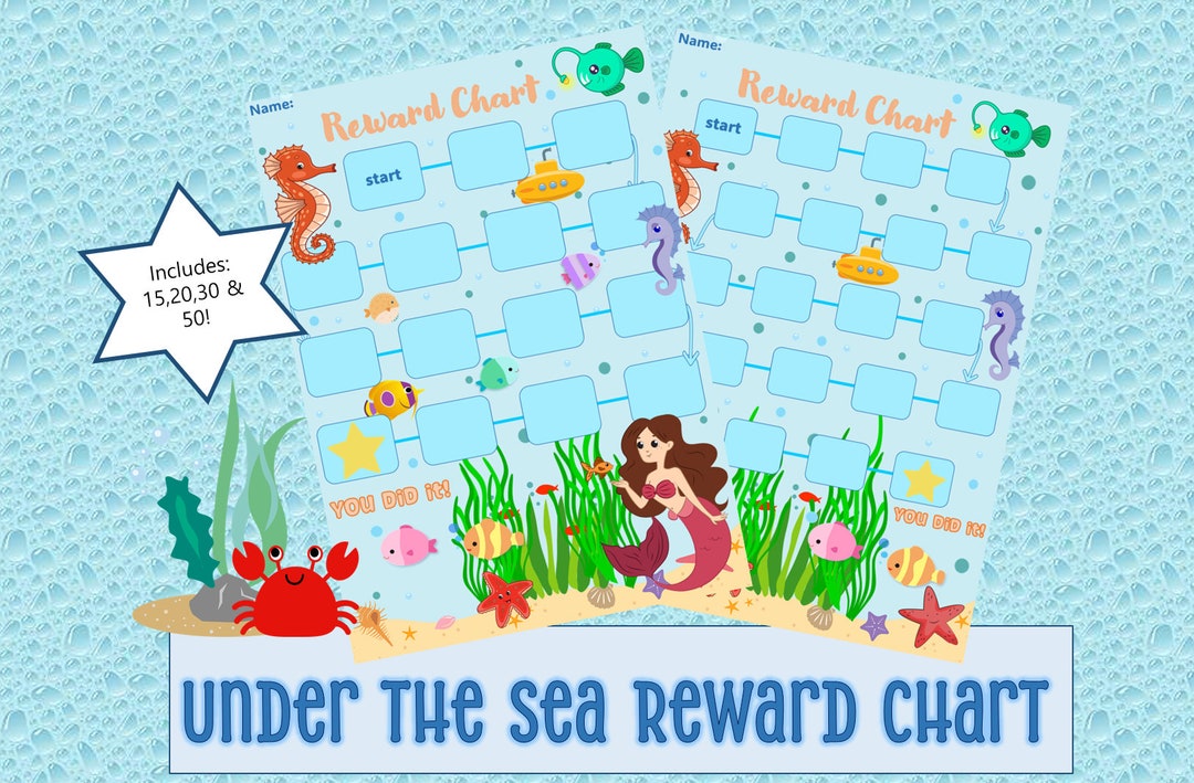 Under the Sea Reward Chart Ocean Sticker Chart Printable Behavioural ...