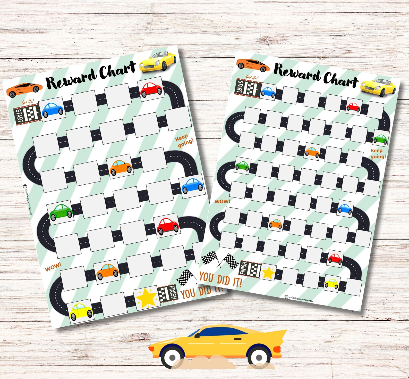 Race Car Reward Chart Printable Race Car Driver Sticker Good Behavior ...
